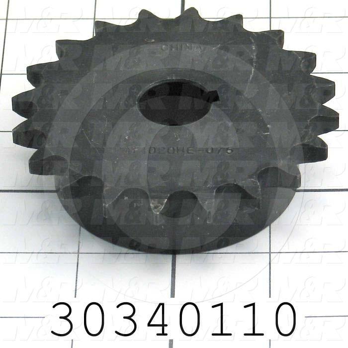 30340110 :: Chain Sprocket, ANSI 40, B Sprocket Type, Cylindrical with ...