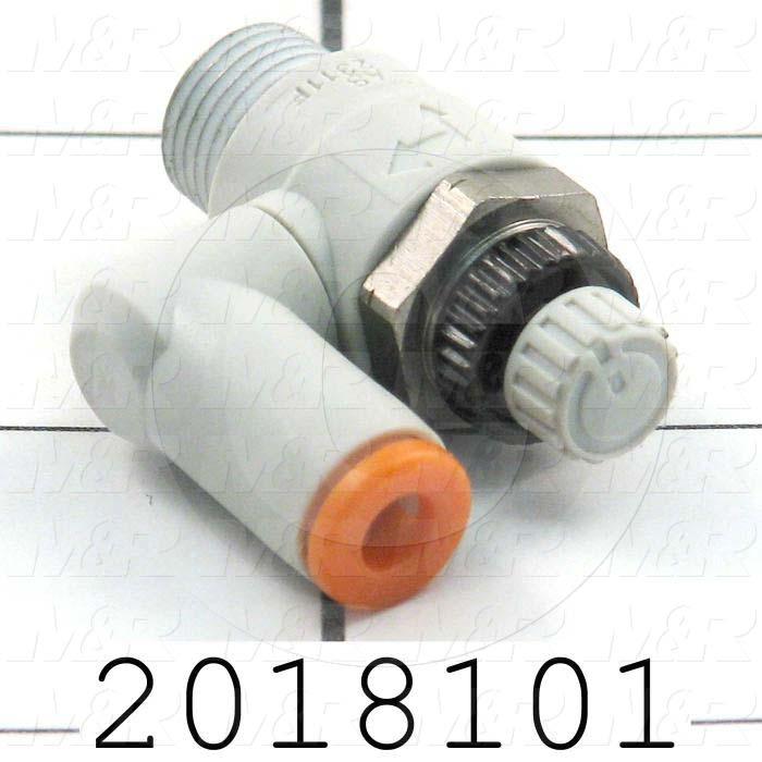 2018101 :: Flow Control, Speed Controller Type, 1/8" NPT Port In, 5/32" OD Port Out, Elbow One ...
