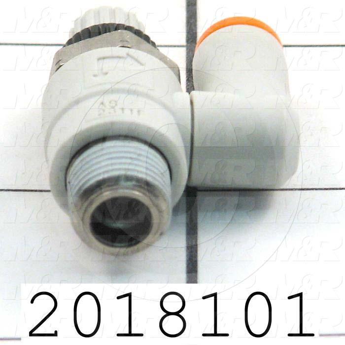 2018101 :: Flow Control, Speed Controller Type, 1/8" NPT Port In, 5/32" OD Port Out, Elbow One ...